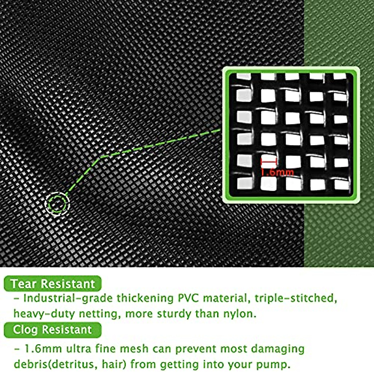 Hecaty 24" x 26" Upgrade Large Pump Barrier Bag, Pond Pump Filter Bag, Black Media Bag Pump Mesh Bag (24" x 26", Black)