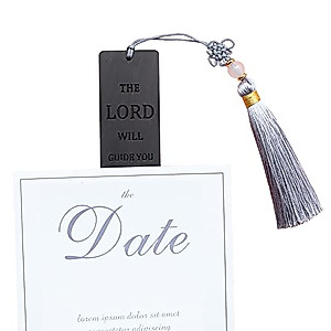 Bible Verses Bookmarks, Inspirational Christian Gifts for Men Women, Religious Gifts for Book Lover (The Lord Will Guide You Always - Black)