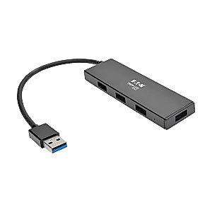 Eaton Tripp Lite 4-Port Portable Slim USB 3.0 Super speed Hub with Built In Cable (U360-004-SLIM)