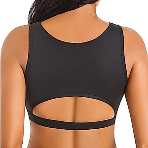 Push up Sports Bra for Women Sexy Hollow Crop Tops with Removable Cups Yoga Workout Fitness Yoga Bra Medium Support Black 4X-Large