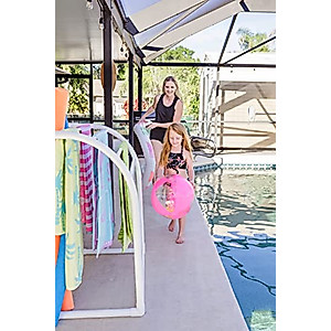 TowelMaid Original Made in The USA 5 Bar Curved Outdoor Poolside Storage Towel Rack