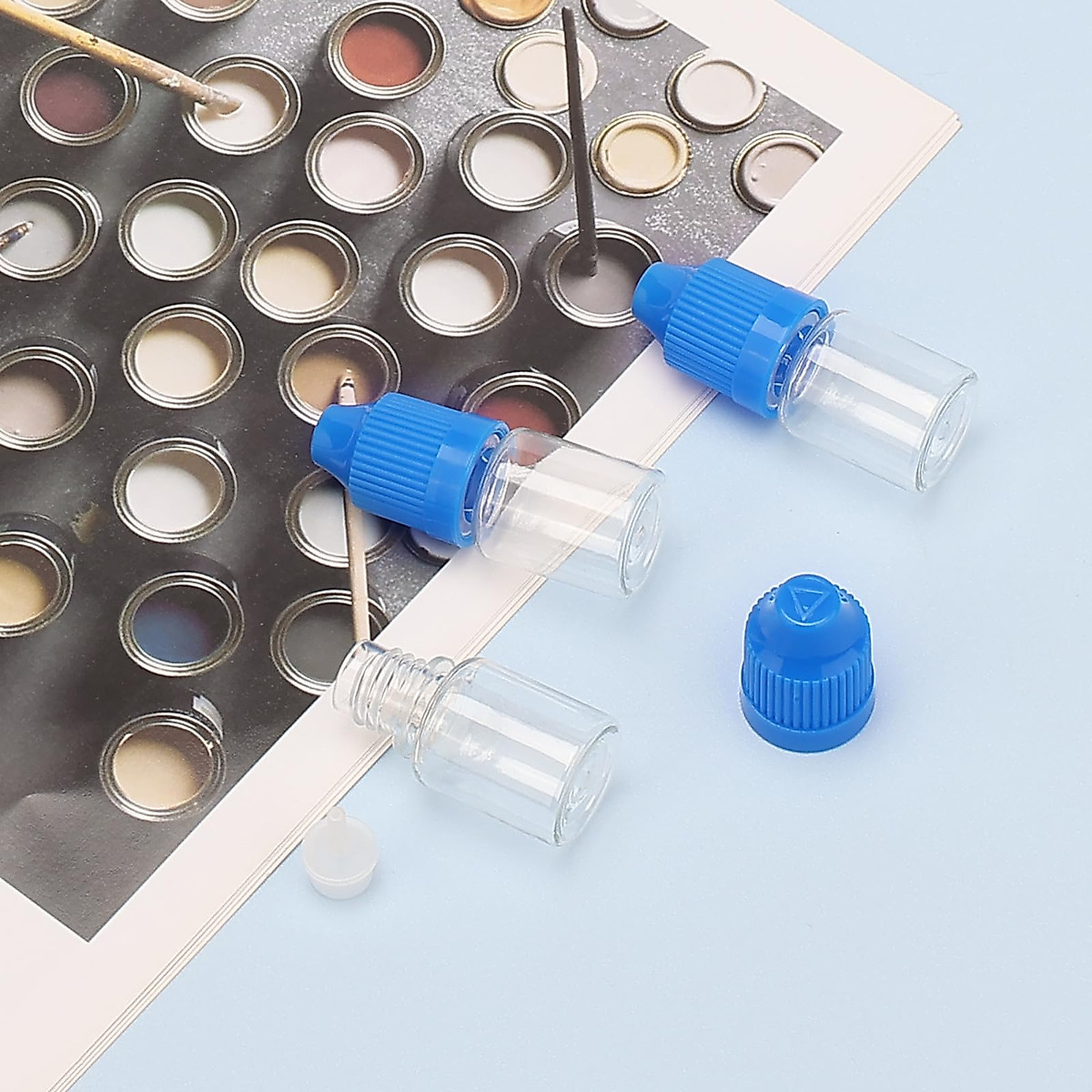 Newzoll 5 ml Empty Plastic Dropper Clear Bottles e-juice E-Liquid Childproof 10PCS Blue Cap