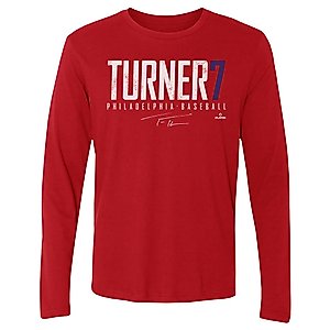 500 LEVEL Trea Turner Long Sleeve Tee (Long Sleeve, Large, Red) - Trea Turner Philadelphia Elite WHT
