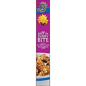 Kellogg's Raisin Bran Crunch Cold Breakfast Cereal, Fiber Cereal, Heart Healthy, Original, 15.9oz Box (1 Box)