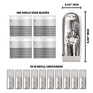 Fixson Razor Blade Scraper Tool, with 100 Replacement Blades, and Scraper Tool, Single Edge Blades Box Cutter for Glass Scraper (100 PCS)