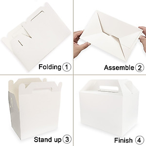 Unarty Large Gable Boxes, 30 Pcs 9 x 6 x 6 Inch White Cardboard Treat Boxes for Gift, Party Favor Boxes for Wedding, Baby Shower, Birthday and Other Events