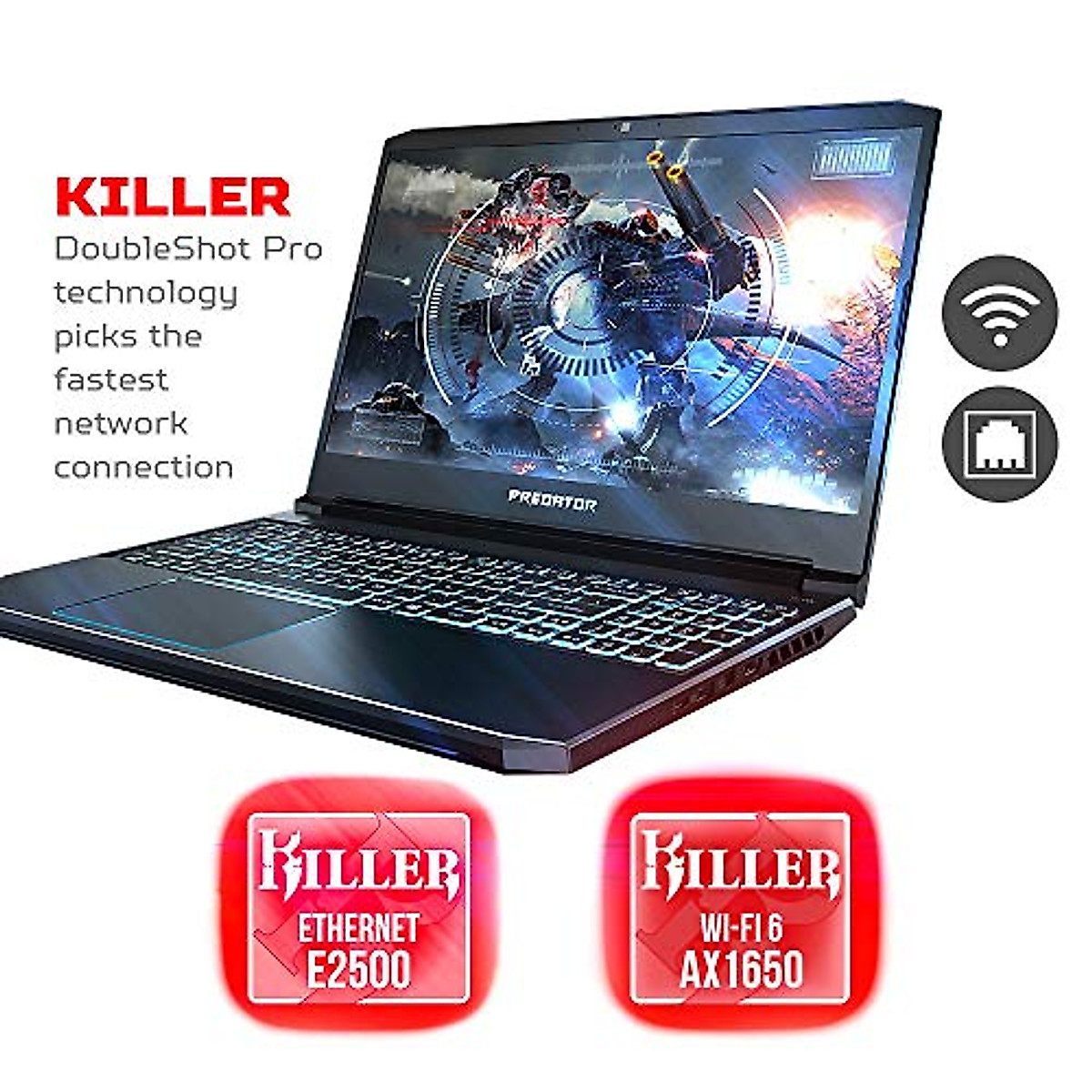 Acer Predator Helios 300 Gaming Laptop, Intel Core i7-9750H, GeForce GTX 1660 Ti, 15.6" Full HD 144Hz Display, 3ms Response Time, 16GB DDR4, 512GB PCIe NVMe SSD, RGB Backlit Keyboard, PH315-52-710B