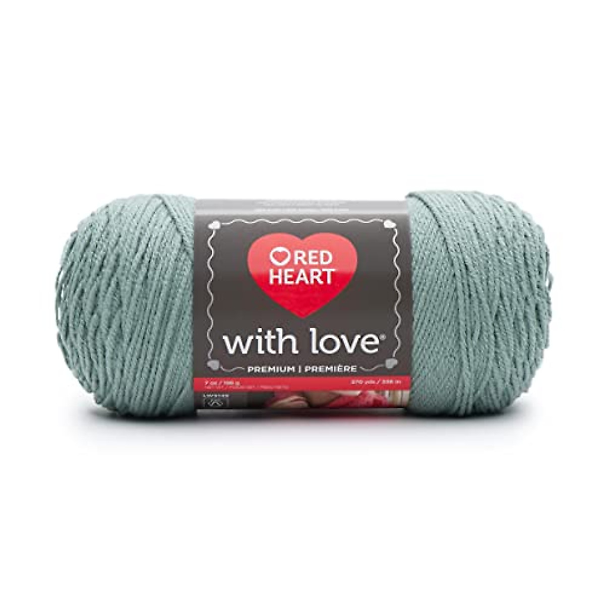 Red Heart with Love Sage Yarn - 3 Pack of 198g/7oz - Acrylic - 4 Medium (Worsted) - 370 Yards - Knitting, Crocheting & Crafts