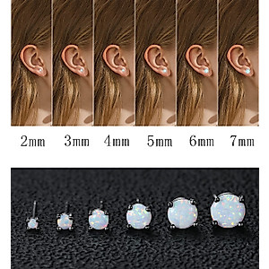 Opal Stud Earrings for Women Hypoallergenic 925 Sterling Silver Post Stud Earrings Sets for Multiple Piercing Jewelry Gift