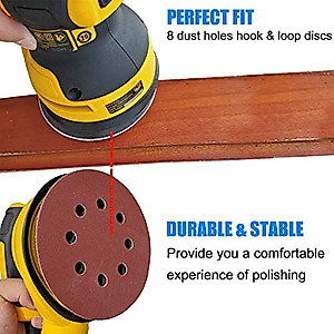5 Inch 8-Hole Replacement Sander Pads for Dewalt Sander, 5" Hook and Loop Sanding Backing Pads for DeWalt DW420 DW421 DW422 DW423 DW426 D26451 Random Orbital Sander, 1-Pack