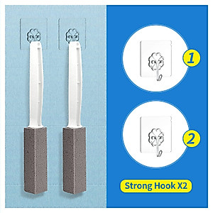 Toilet Pumice Stone Cleaning with Handle Extra Long, Pumice Stone Toilet Bowl Cleaner Brush, Remove Stains, Hard Water Ring/Limescale/Rust/Iron