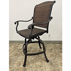 PatioLand Santa Clara Outdoor Patio Swivel Barstools 30" H Dark Bronze Cast Aluminum Set of 4