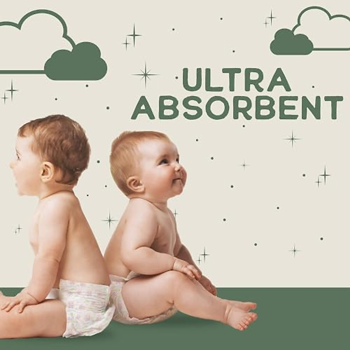Happy Little Camper Ultra-Absorbent Natural Baby Diapers Size 5 - Hypoallergenic & Chlorine-Free Disposable Diapers Safe for Sensitive Skin - Unscented Walker Diapers - 150 Count