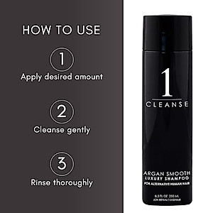 Jon Renau Argan Smooth Luxury Shampoo for Human Hair, 8.5 Ounce