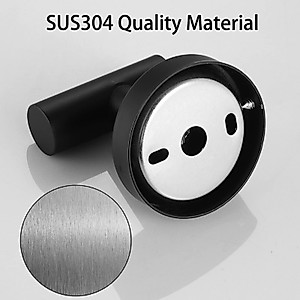 Hinmood Towel Hooks for Bathroom, Robe Towel Hooks for Bathroom, Bedroom, Kitchen, Garage Wall Mounted Hanging Hooks (Matte Black, 4 Packs)