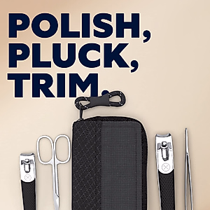 Dollar Shave Club | Total Trimmer Travel Package | Double Header Electric Trimmer, Toiletry Bag, Grooming Kit & Wipes | Electric Razor with a Beard Trimmer Head & a Separate Body Grooming Head, Black