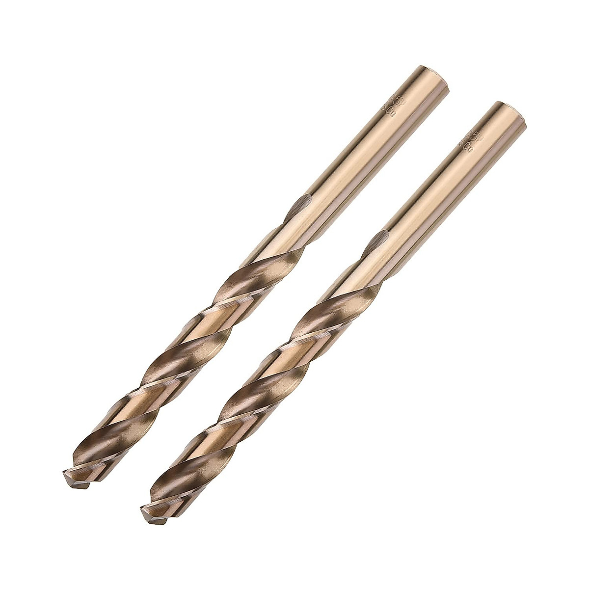 Auniwaig 10.5mm HSS Straight Shank Cobalt Twist Drill Bit-Jobber Length Fully Ground Straight Shank – 5% Cobalt M35 Grade, Champagne for Stainless Steel Cast Iron 2PCS