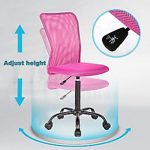 Ergonomic Office Chair Cheap Desk Chair Mesh Computer Chair with Lumbar Support No Arms Swivel Rolling Executive Chair for Back Pain,Pink 2 Pack