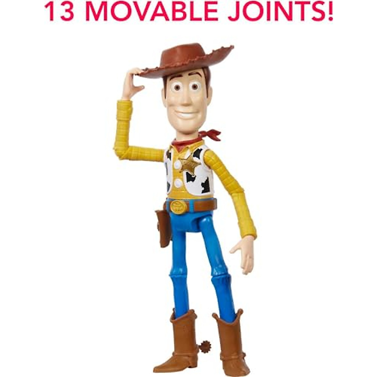 Mattel Disney and Pixar Toy Story Large Action Figure, Posable Woody Collectible in Signature Sheriff Look with Removable Hat, 12-inch Scale