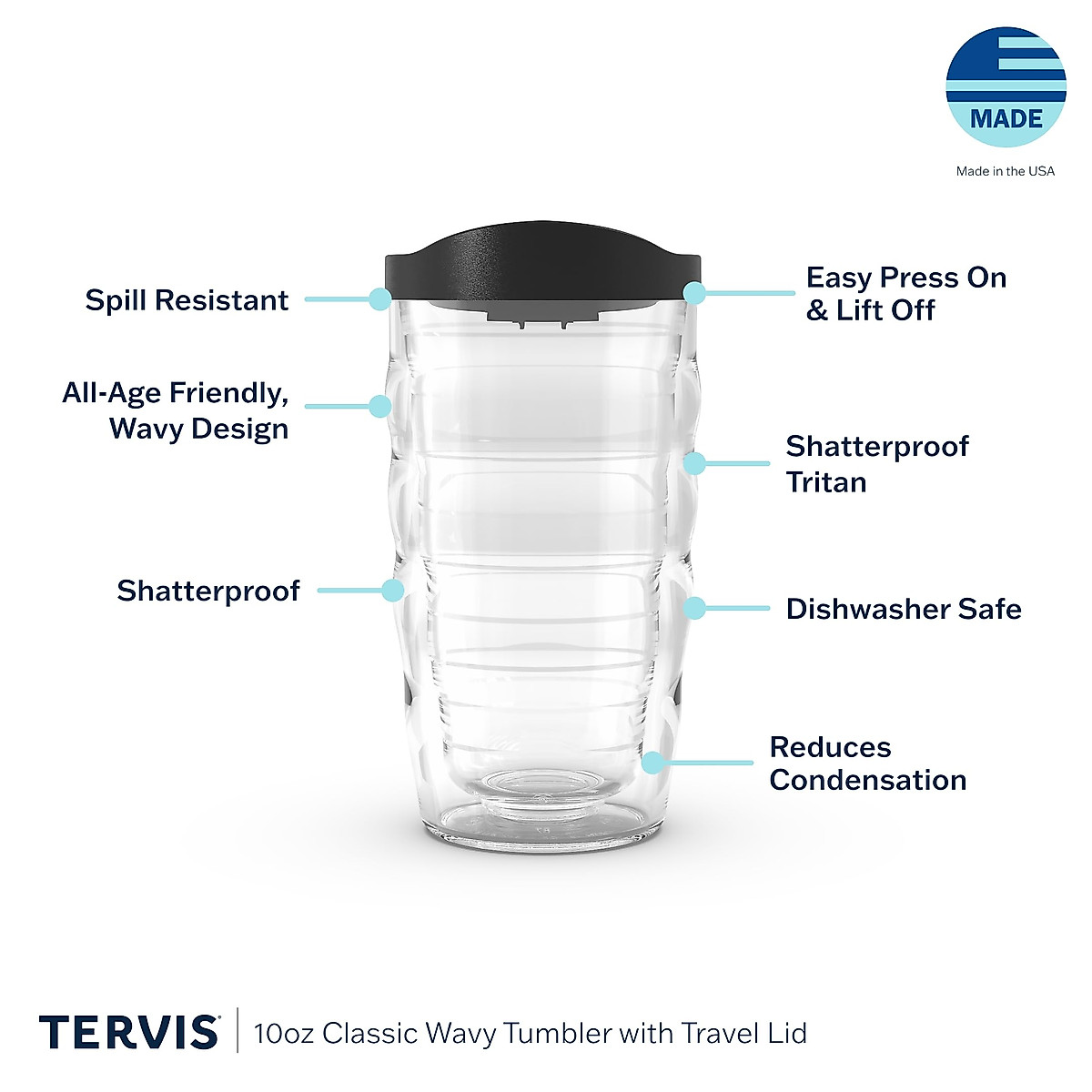 Tervis Disney Raya and the Last Dragon Made in USA Double Walled Insulated Tumbler Travel Cup Keeps Drinks Cold & Hot, 10oz Wavy, Classic