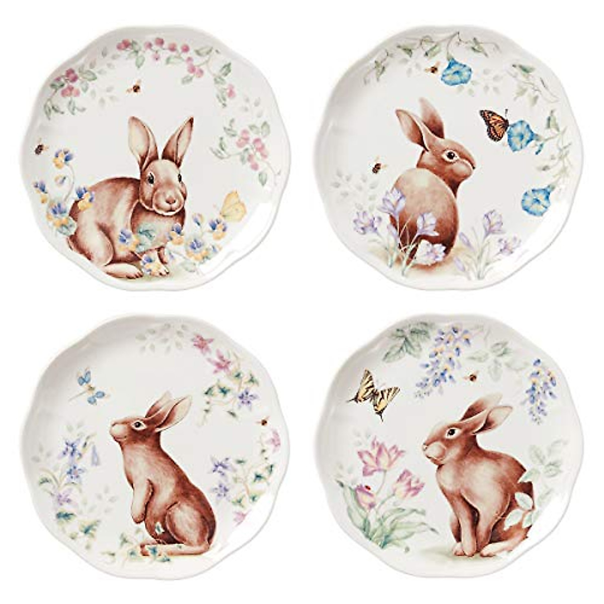 Lenox 893465 Butterfly Meadow Bunny 4-Piece Accent Plate Set