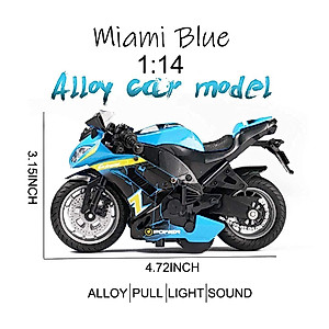 Gilumza Pull Back Motorcycle Toys, Tiny Gift with Music Lighting, Race Motorcycles Toy for Boys Kids Christmas Birthday Age 3-12 Year Old