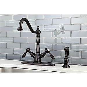 Kingston Brass KS1235TALBS Tudor Kitchen Faucet, 8-1/2 inch in Spout Reach, Oil Rubbed Bronze