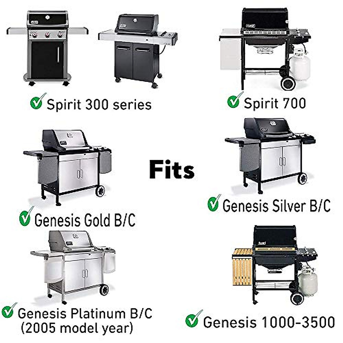 Uniflasy 7638 17.5 Inch Cooking Grates for Weber Spirit and Spirit II 300 Series Spirit E/S 310 E/S 320 E/S 330 SP-320, Spirit 700 Genesis 1000-3500 Genesis Gold Silver Platinum B/C Gas Grill 7639