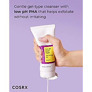COSRX Low pH Good Night Soft Peeling Gel, 4.05 fl oz / 120ml | Mildly Exfoliating PHA | Skincare for Sensitive Skin with Natural Cellulose, Radiating, Cleansing