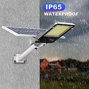 BUYTHA Solar Street Lights Outdoor - 1200W Solar Parking Lot Lights - Solar Flood Light Powered Waterproof with Remote Control, Dusk to Dawn, LED Street Lights Outdoor for Commercial Grade(2 Pack)