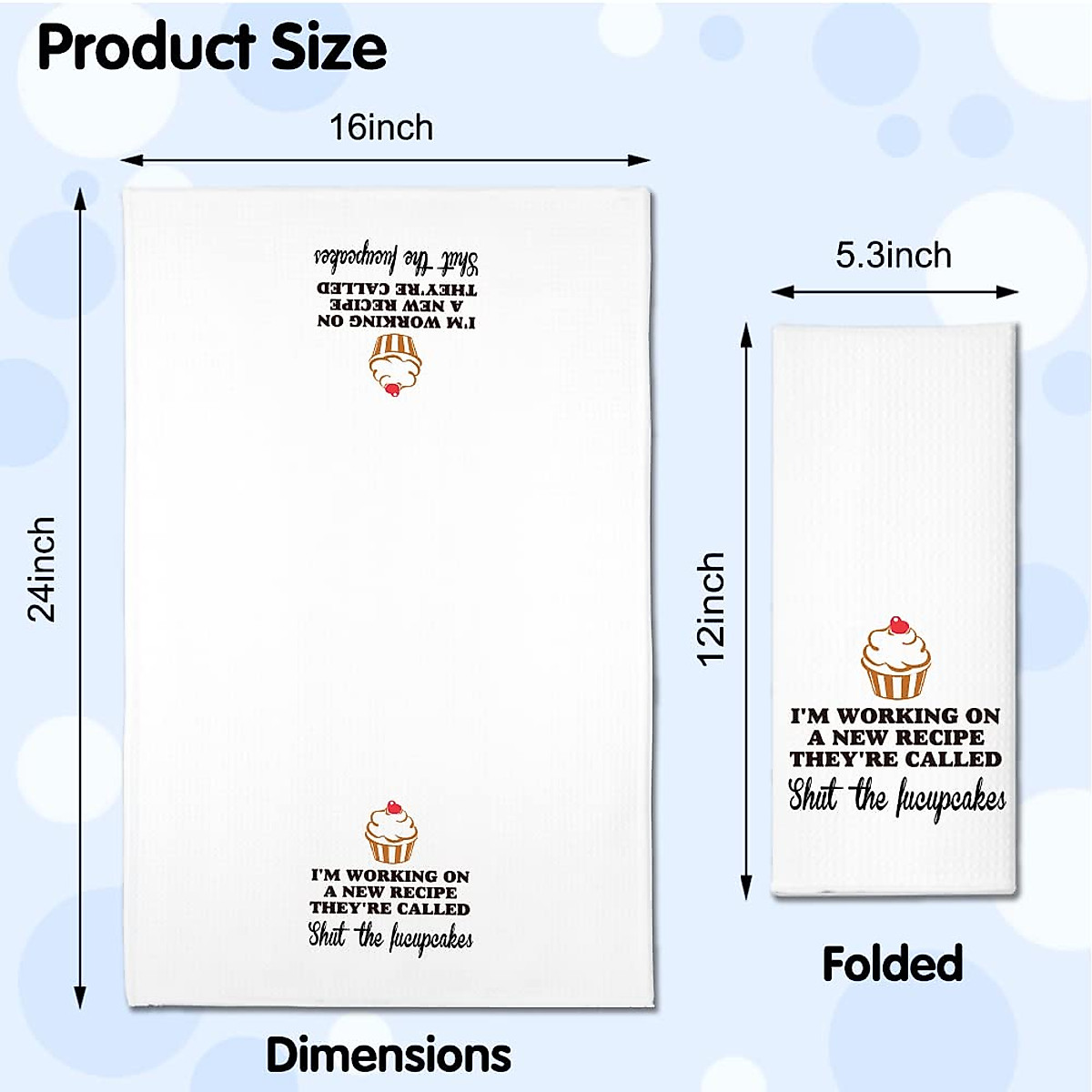 RZHV I'm Working on A New Recipe They're Called Shut Kitchen Towel, Funny Cake Housewife Dish Towel Gift for Women Sisters Friends Mom Aunty Hostess Cake Lover, Housewarming New Home