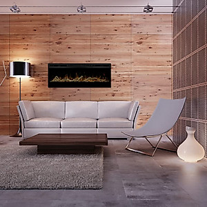 Dimplex Prism 50" Wall-Mounted Linear Electric Fireplace with Acrylic Ember Bed (Model: BLF5051), 4197 BTU, 120 Volt, 1230 Watt, Black