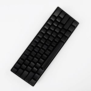 YMDK Blank Thick PBT OEM Profile 61 ANSI Keycaps for MX Switches Mechanical Keyboard (Black)(Only Keycap)