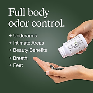 It Just Works Whole Body Natural Deodorizing Supplement for Full Freshness - Vegan & Organic Internal Deodorant for Underarms, Intimate Areas, and Private Parts, 30 Capsules