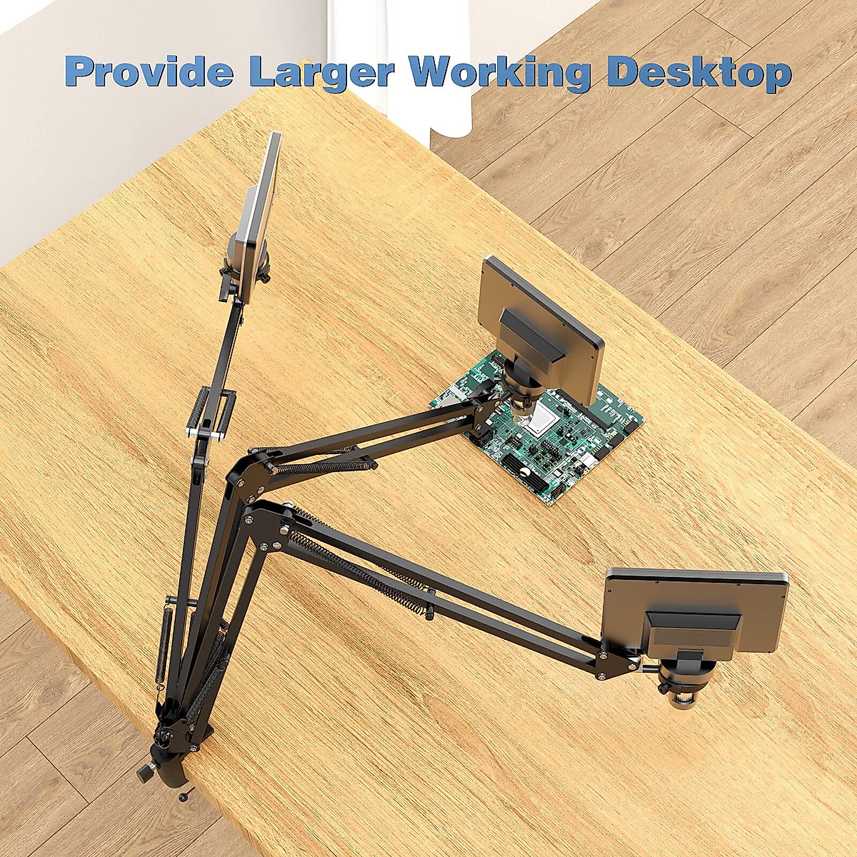 Hayve Microscope Arm Stand，Adjustable Metal Bracket with Clamp and Grommet Base，Coin Microscope Mount ，Compatible with Model DM4 DM9 MS1 MS3& Most 4.3'',7'' Digital Microscopes (1.37inch(for DM9-H))