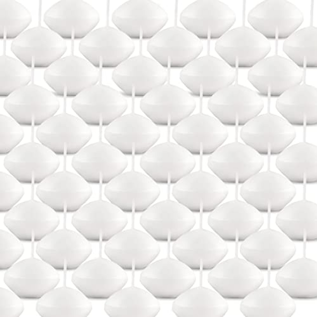 fclayvts 100 Pieces 1.75 Inch Unscented Floating Candles for Centerpieces, Floating Pool Candles Round Burning Candles Decor for Wedding Party Swimming Pool Bathtub Dinner Party Favor (White)