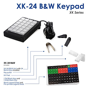X-keys Programmable USB Keypads and Keyboards (24 Key, Black and White)