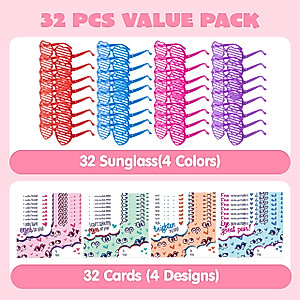 JOYIN 32 Packs Valentines Day Shade Glasses with Gift Cards Heart Shaped Shutter Glasses Heart Glasses Valentines Day Accessories for Kids Valentine's Party Favor Classroom Exchange Prize Supplies