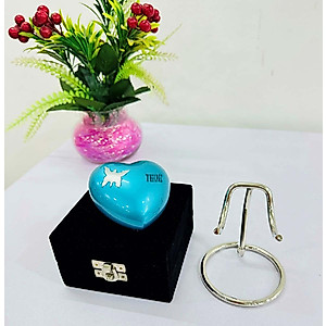 Small Love Heart Urn for Human Ashes | Mini Keepsake Funeral Ash Container for Human Remains with Display Stand, and Box Small Love Heart Pet Urn for Ashes