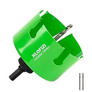 HLOFIZI 4-1/4" Carbide Tipped Hole Saw for 4 Inch Recessed Lights and Dryer Vent, 4.25 Inch Hole Saws Cutting Hardwood, Drywall, Plaster, Ceiling Sheetrock, Fiberglass, 5X Faster, Green