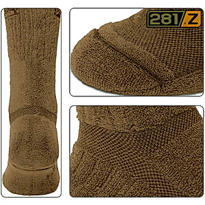 281Z Army Demi Season Breathable Over The Calf Uniform Boot Socks (Coyote Brown)(Medium 4 Pairs Pack)