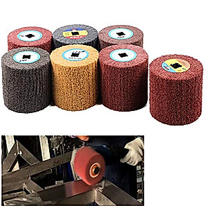 Polishing Burnishing Wheel Abrasive Polishing Flap Burnishing Wheel Wire Drawing Metal Iron Aluminum Polishing Wheel for Burnishing Machine Polisher Sander Grit 60# 80# 120# 180# (Style 1)