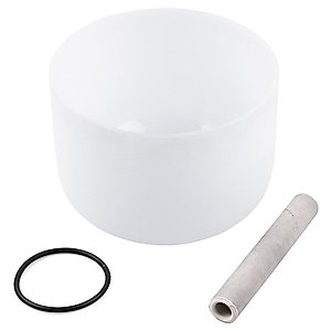 Crystal Singing Bowl, 8 Inch 440Hz Sound Bowl C Note Root Chakra Bowl, Crystal Bowl Sound Healing with O-Ring Mallet for Meditation Yoga