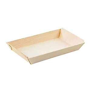 PacknWood -210SAMBQ65 Biodegradable Wood Tray for Serving,charcuterie tray, Samurai Square Wooden Dish,(5 oz, 5.1" x 2.5" x 0.8") - Case of 100