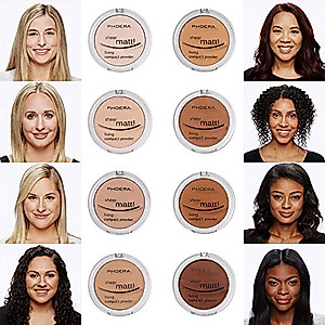 2 Pack PHOERA Matte Face Powder, Control Oil Brighten Skin Color Full Coverage Flawless Face Setting Loose Powder。203- Nude