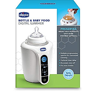Chicco Digital Bottle & Baby Food Jar Warmer with LCD Display, Digital Countdown and Ready Alert, Fits Most Bottles and Baby Food Jars, White