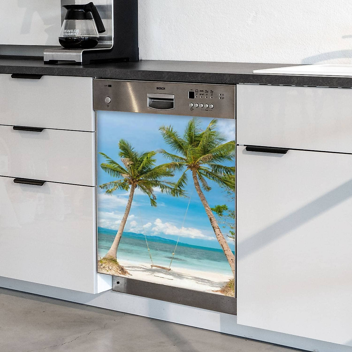 Dishwasher Magnet Cover Paradise Holidays on KOH Phangan Thailand Magnetic Refrigerator Stickers Decorative Appliance Cover Fridge Panels Metal Door Garage 23"Wx26"H