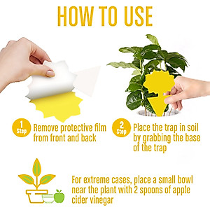 Fruit Fly Traps Indoor (Shapes, 24-Pack), Yellow Sticky Traps for Gnats, Gnat Killer for Indoor - Fruit Fly Trap for Kitchen - Fungus Gnat Traps House Plants, Yellow Sticky Fly Traps