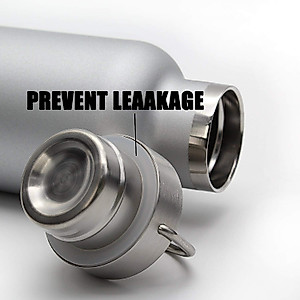 TOPOKO 25 oz Stainless Steel Vacuum Insulated Water Bottle, Keeps Drink Cold up to 24 Hours & Hot up to 12 Hours, Leak Proof and Sweat Proof. Large Capacity Sports Bottle Wide Mouth Metal Lid (Grey)