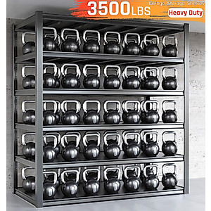 PMKES 6-Tier Heavy Duty Garage Shelving Unit, 52" W x 84" H x 24" D Garage Storage Shelves, Adjustable Industrial Shelving, Commercial Metal Shelf Rack for Warehouse, Pantry, School, Shop, Basement